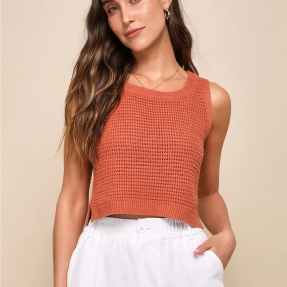 Lulus | Tops | Terracotta Tank Knitcrochet | Poshmark
